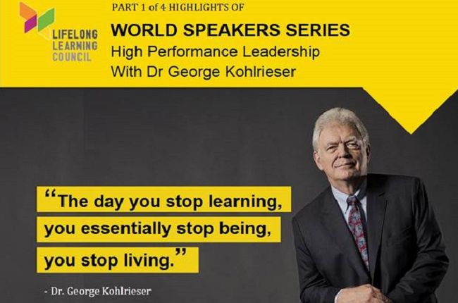 World Speaker series - High Performance Leadership With Dr George ...